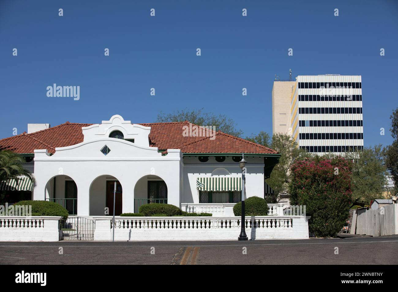 Afternoon view of historic buildings in the heart of downtown Tucson ...