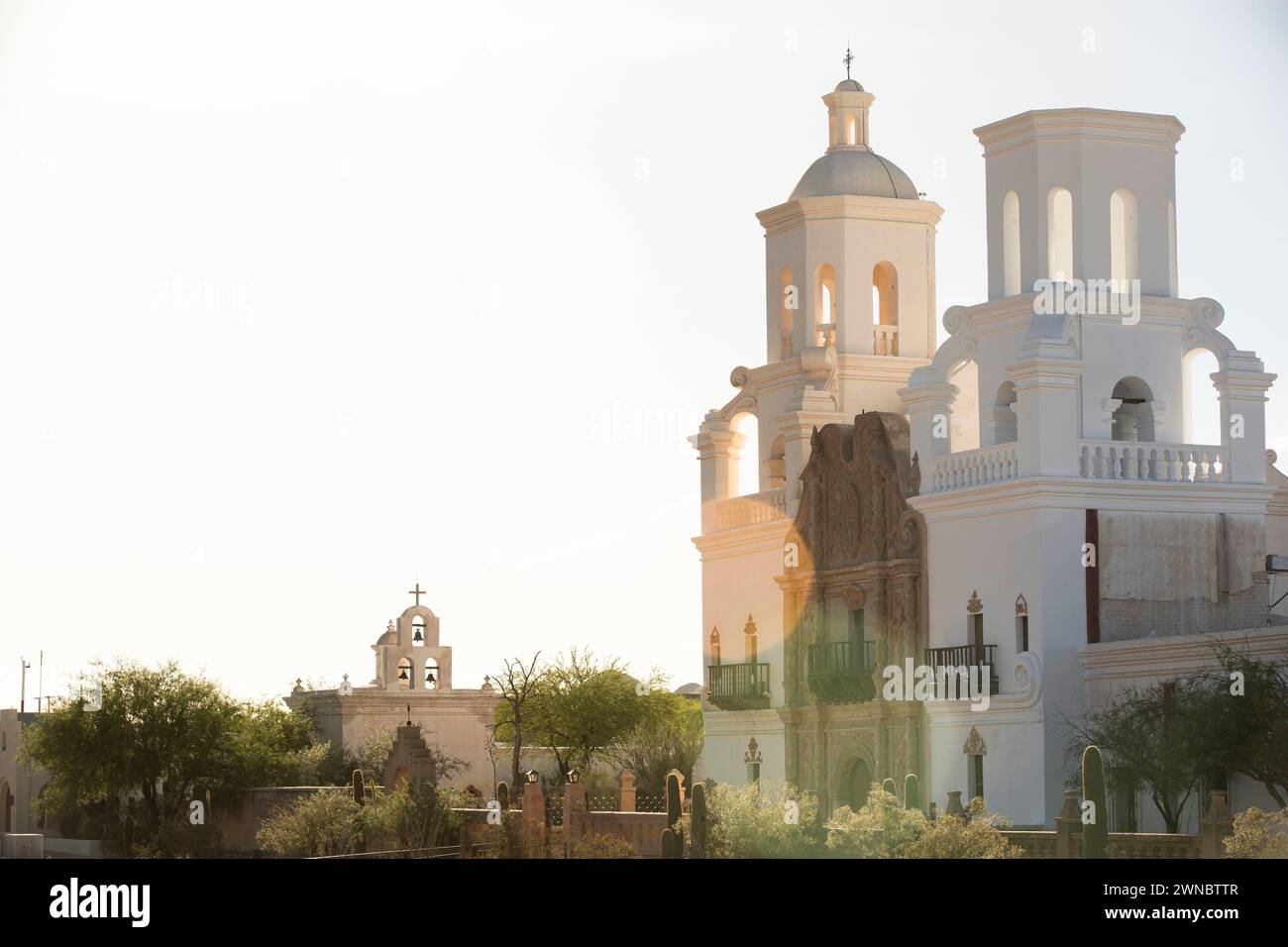 Built in 1797, afternoon light shines on the historic Spanish colonial ...