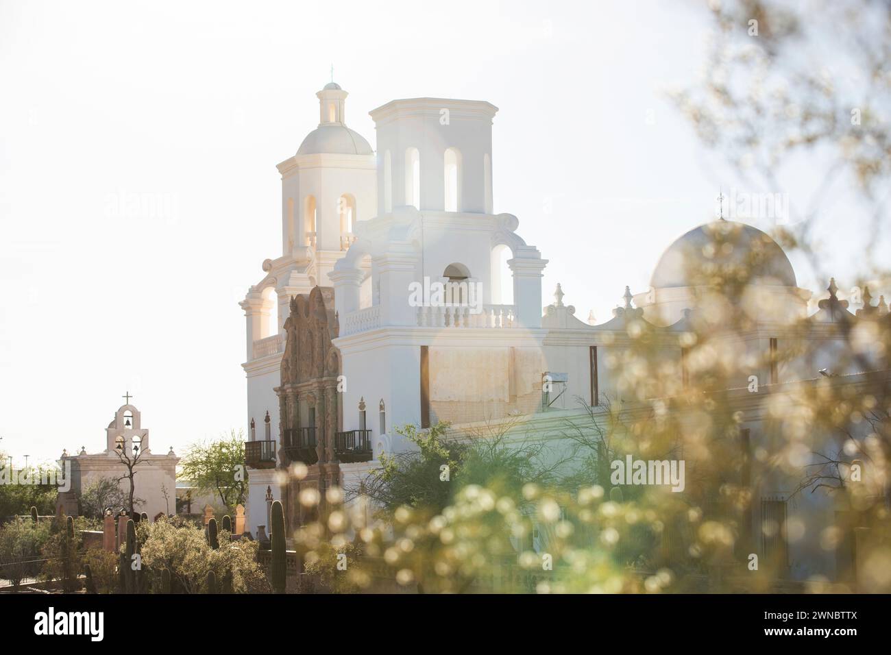 Built in 1797, afternoon light shines on the historic Spanish colonial ...
