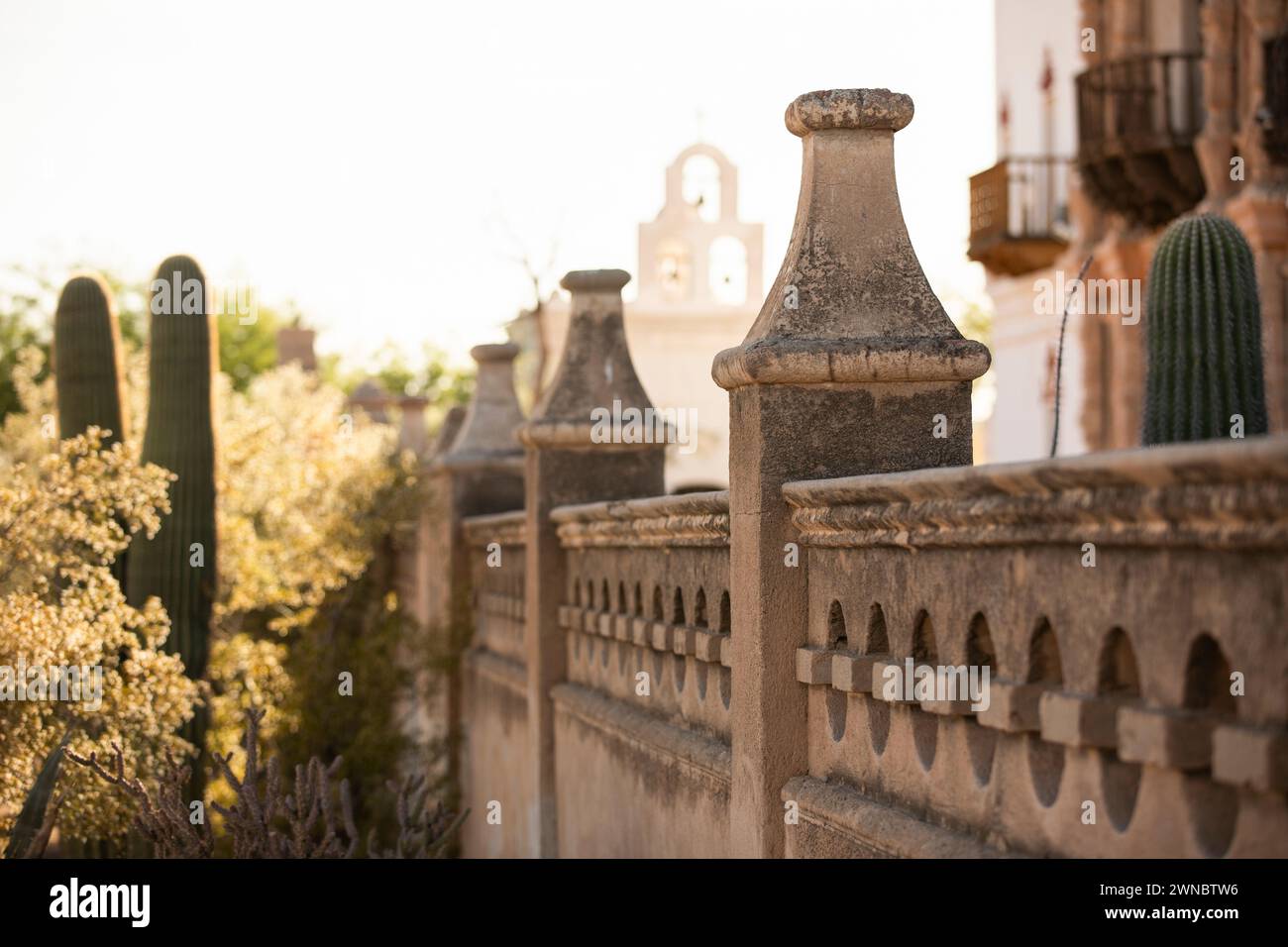 Built in 1797, afternoon light shines on the historic Spanish colonial ...