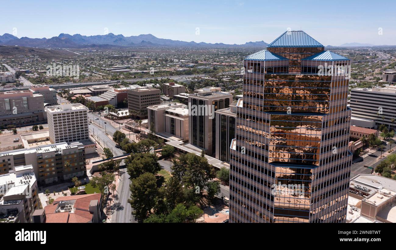 Tucson, Arizona, USA - May 28, 2022: Afternoon sun shines on the urban ...