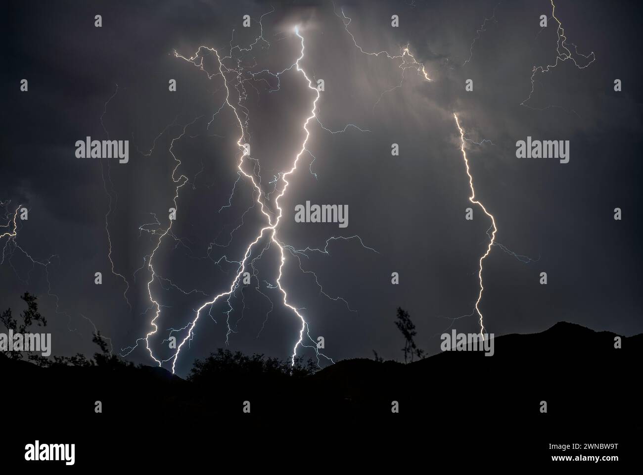 Lightning storm during monsoon season in Arizona Stock Photo - Alamy