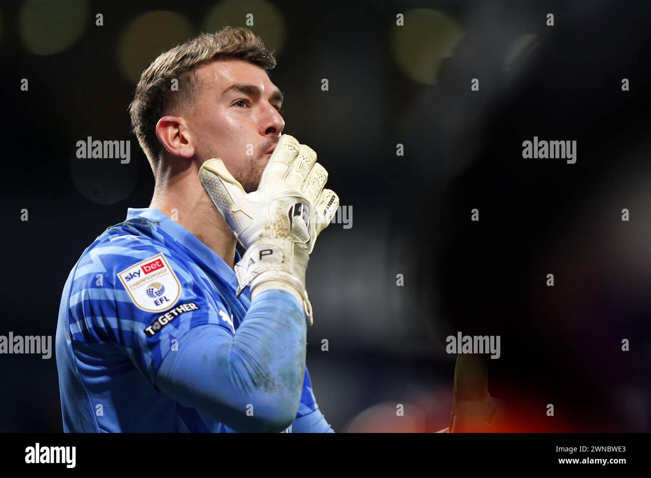 West Bromwich Albion goalkeeper Alex Palmer celebrates following the ...