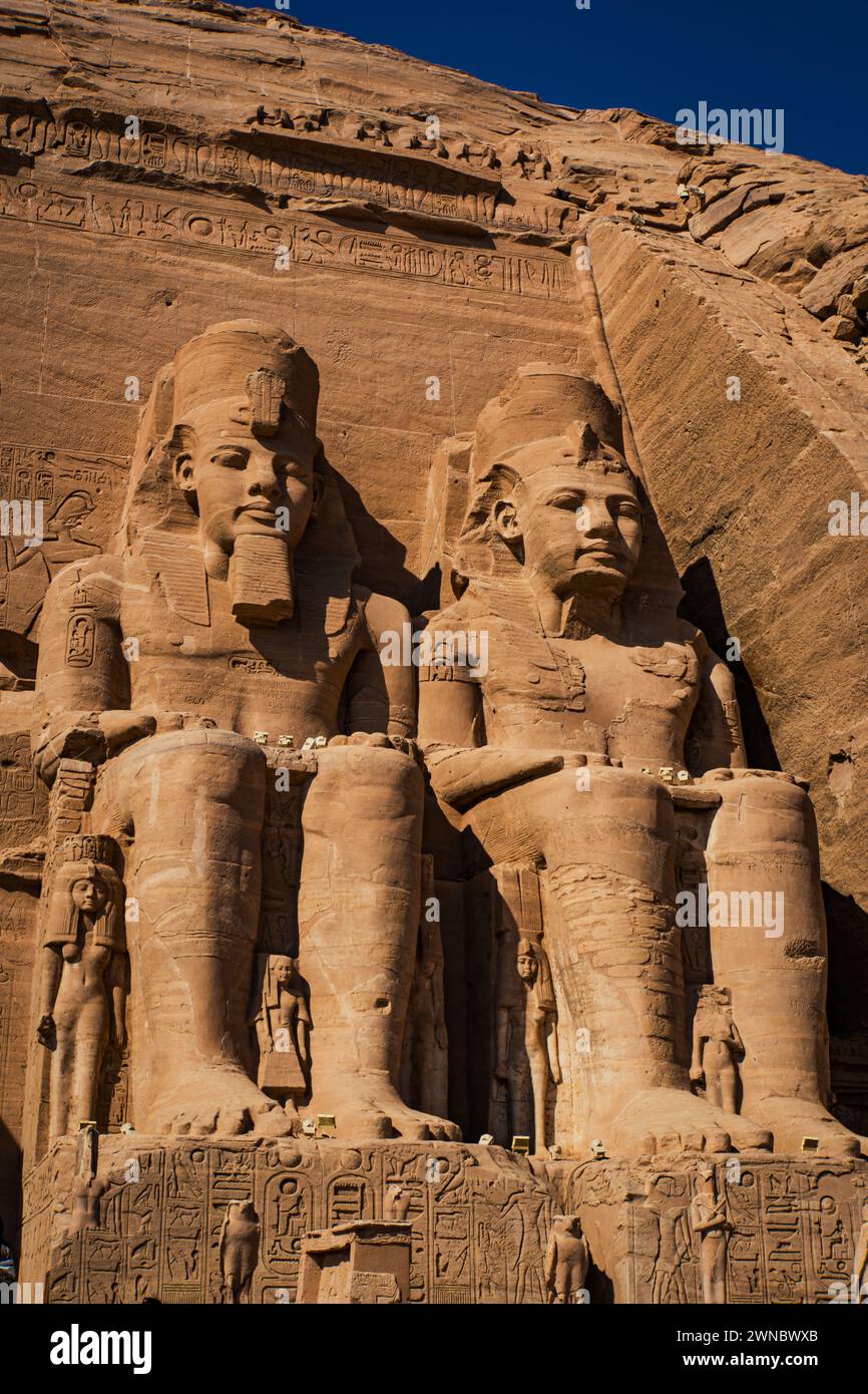 Abu Simbel, historic site of rock cut temples honoring Pharoah Rameses ...