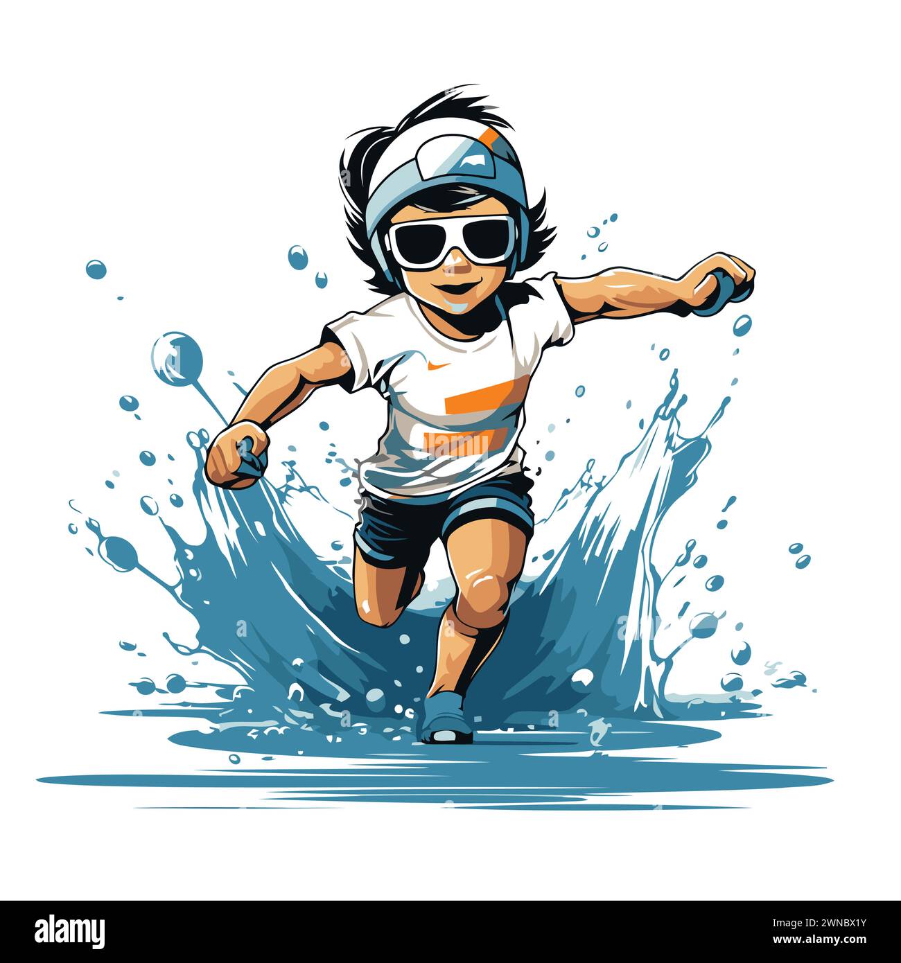 Man jumping water Cut Out Stock Images & Pictures - Alamy
