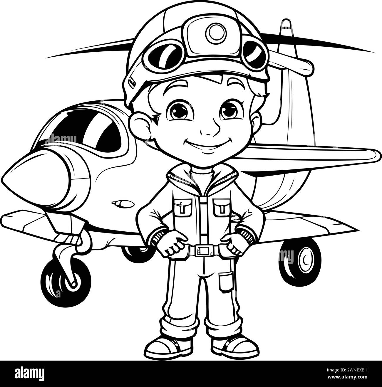 Airplane coloring Stock Vector Images - Alamy