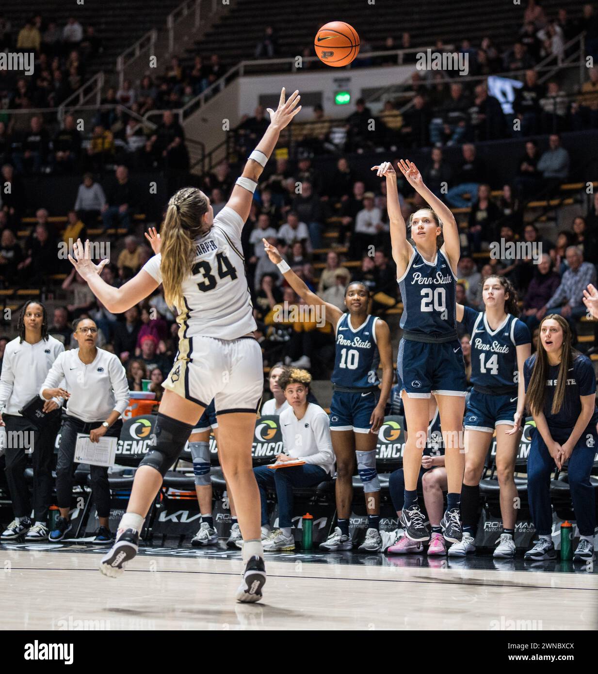 West Lafayette, Indiana, USA. 28th Feb, 2024. Penn State Nittany Lion ...