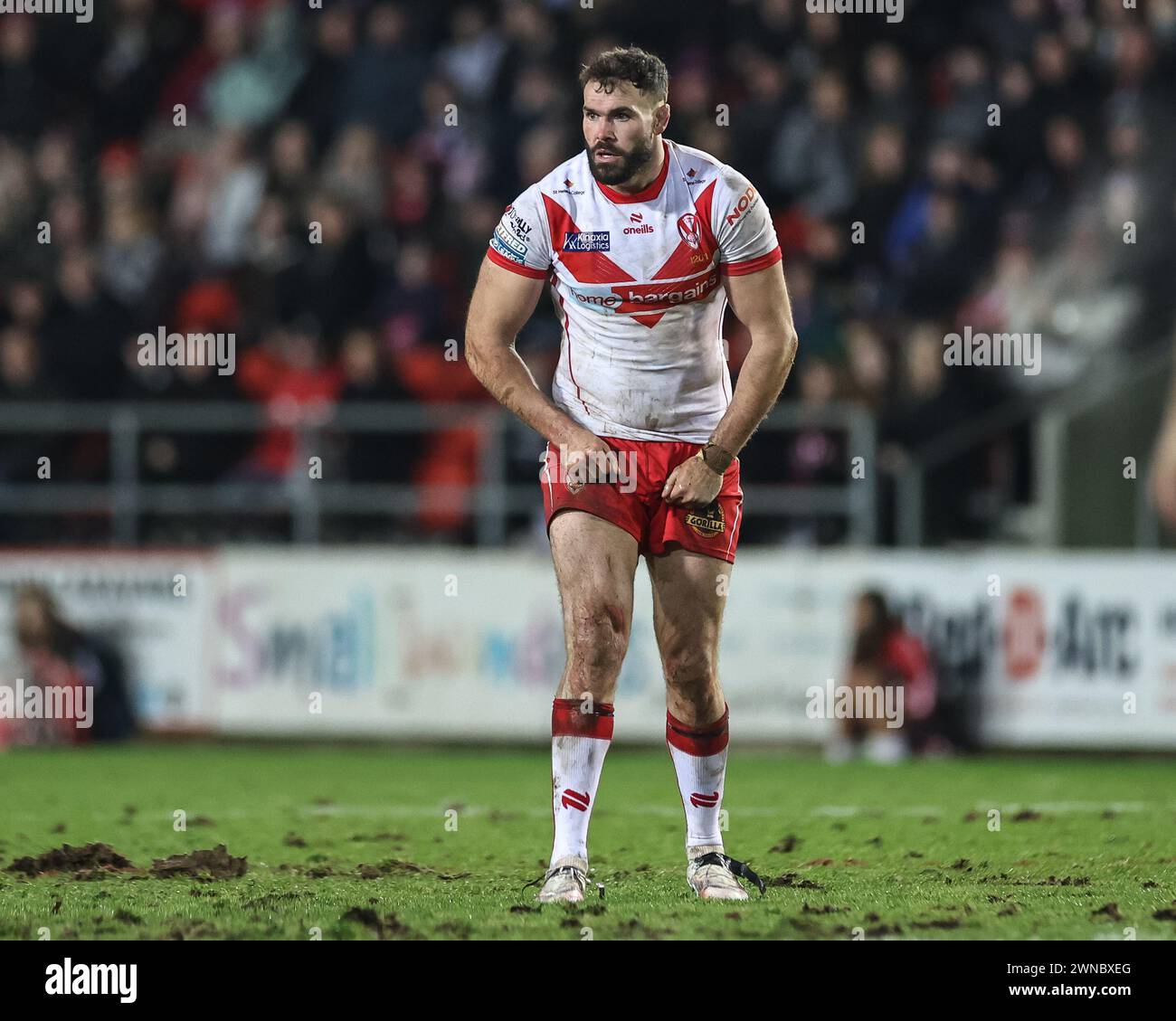 St Helens, UK. 01st Mar, 2024. Alex Walmsley of St. Helens during the ...