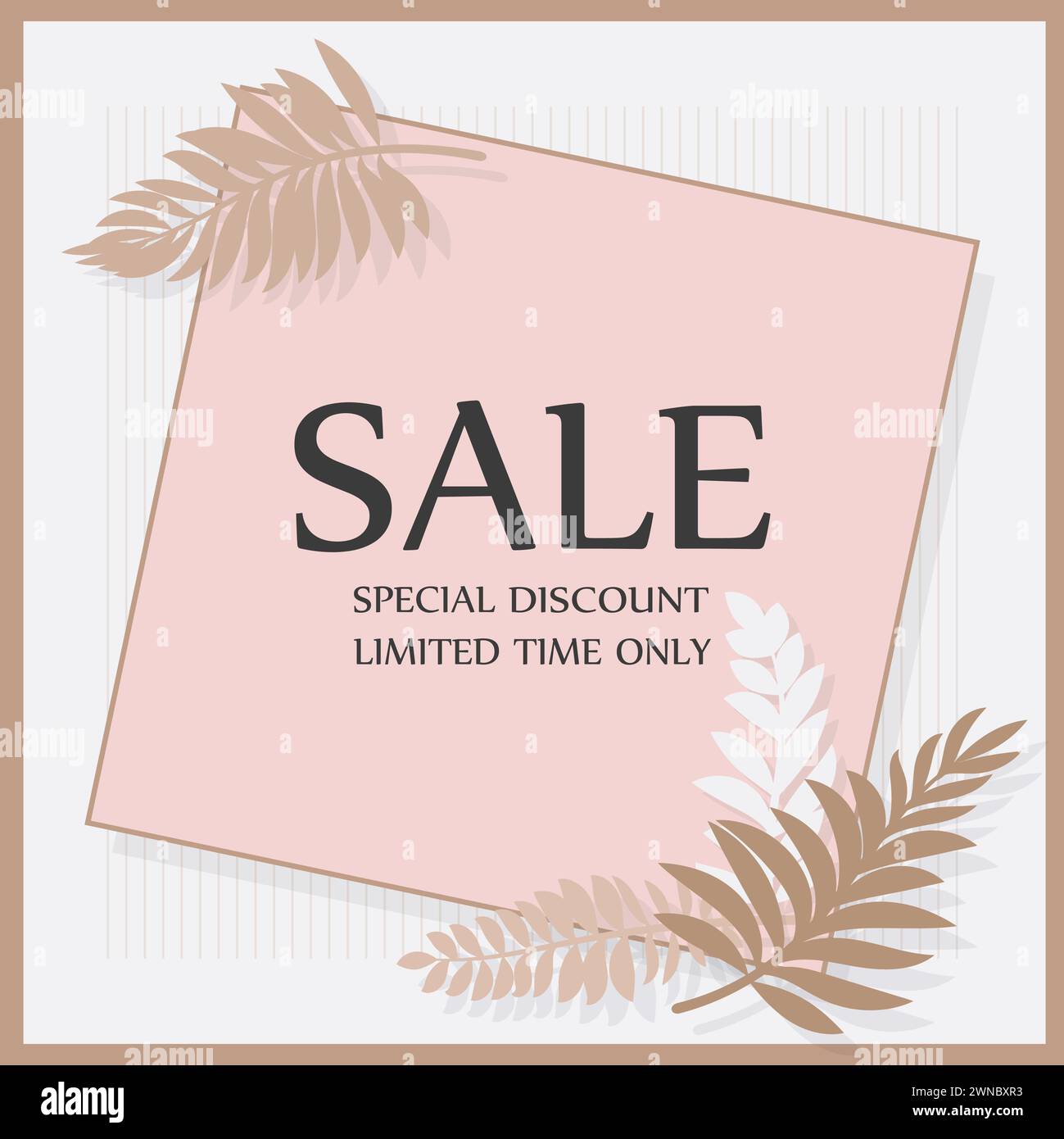 botanical design with tropic jungle leaves, exotic plant. sale ...