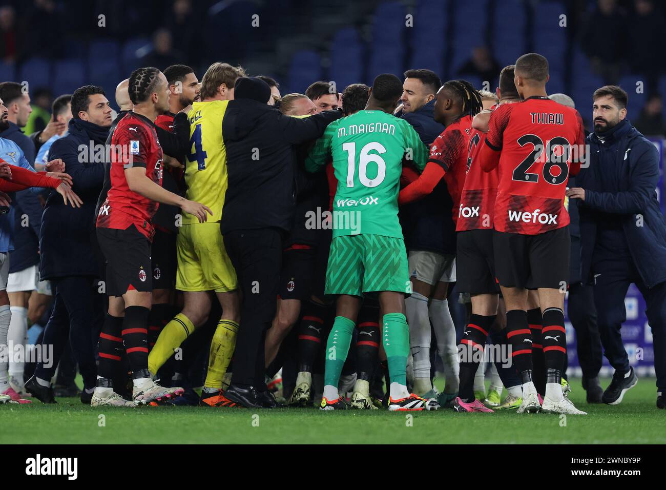 Rome, Italy. 01st Mar, 2024. Rome, Italy 01.03.2024: final brawl ...