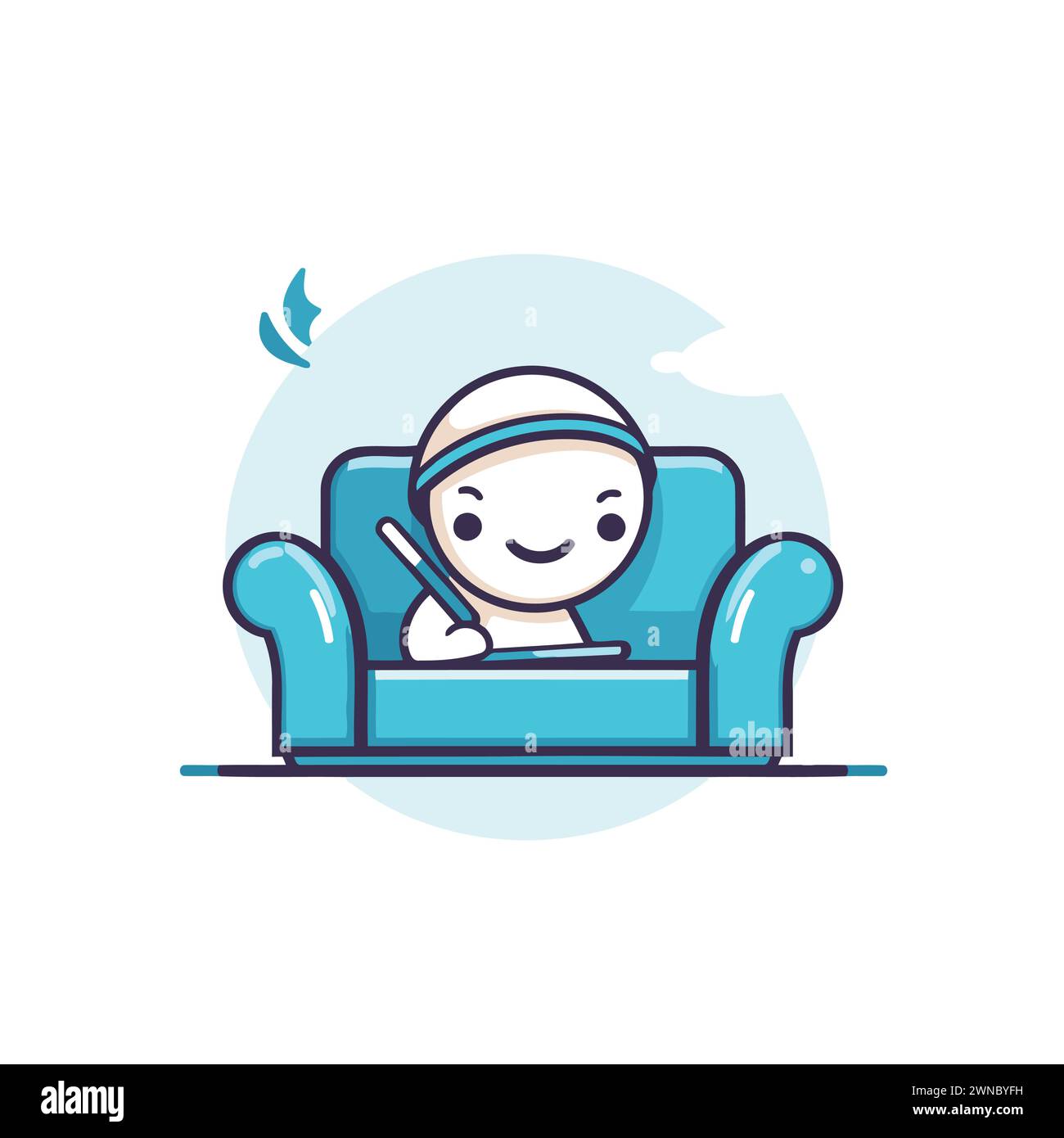 Boy sitting on the sofa vector hi-res stock photography and images - Alamy