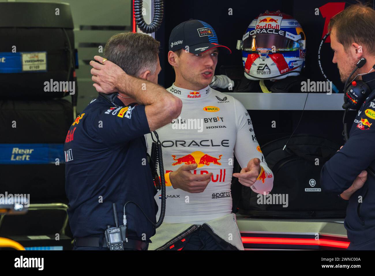 MANAMA, BAHRAIN, Bahrain International Circuit, 1.March.2024: Max Verstappen of the Netherlands ...