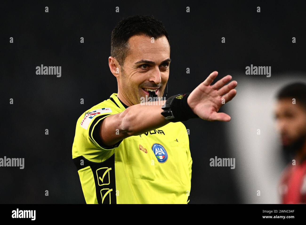 Rome, Italy. 1st Mar, 2024. Referee Marco Di Bello during the Serie A match between SS Lazio and ...