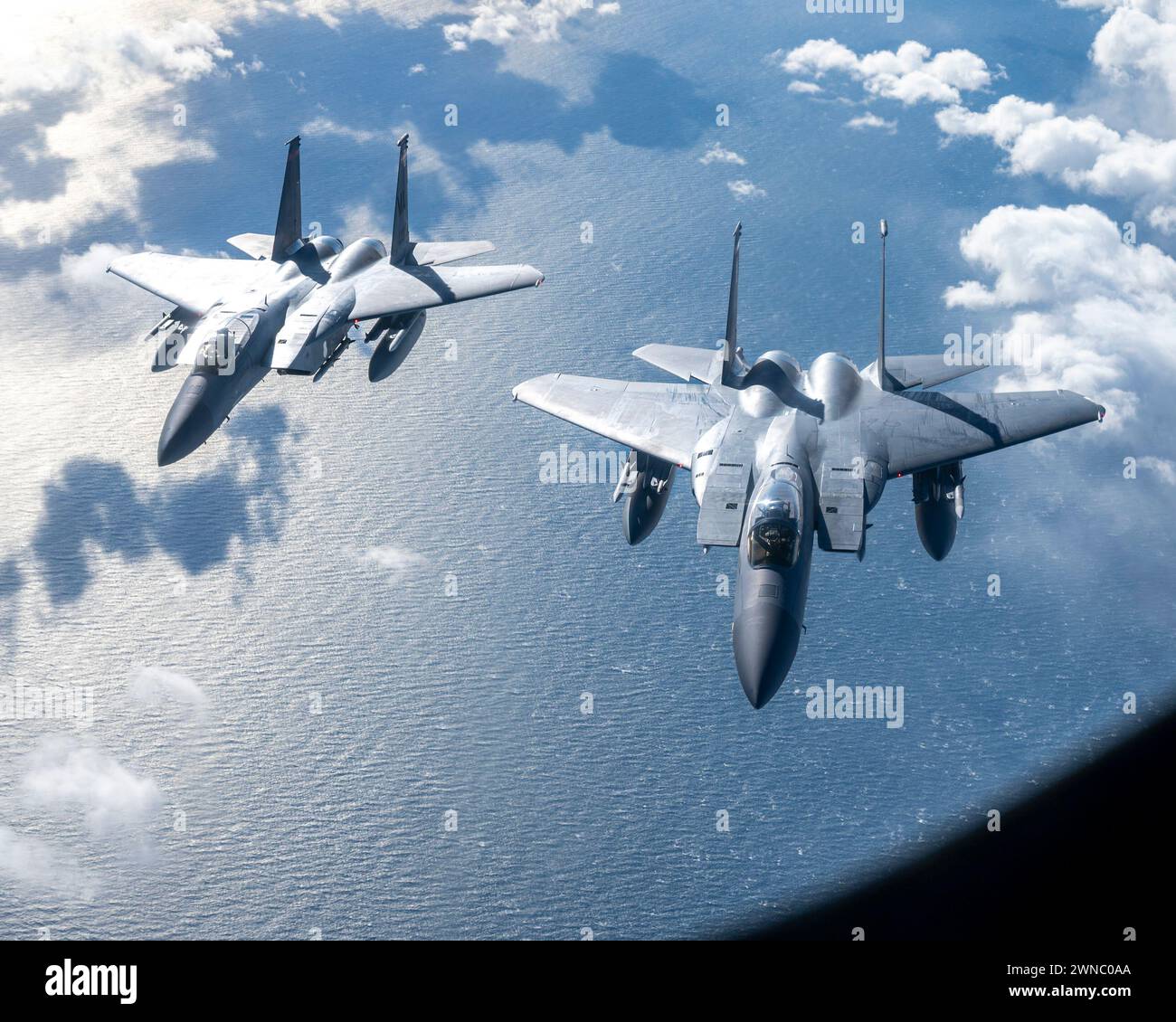Two NORAD F-15C aircraft from the Massachusetts Air National Guard’s ...