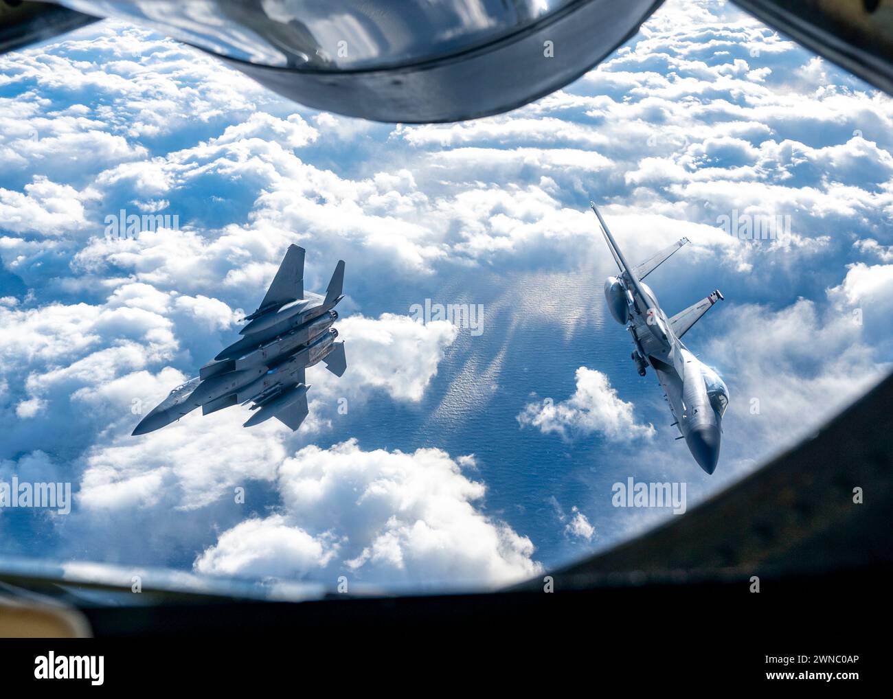 Two NORAD F-15C aircraft from the Massachusetts Air National Guard’s ...
