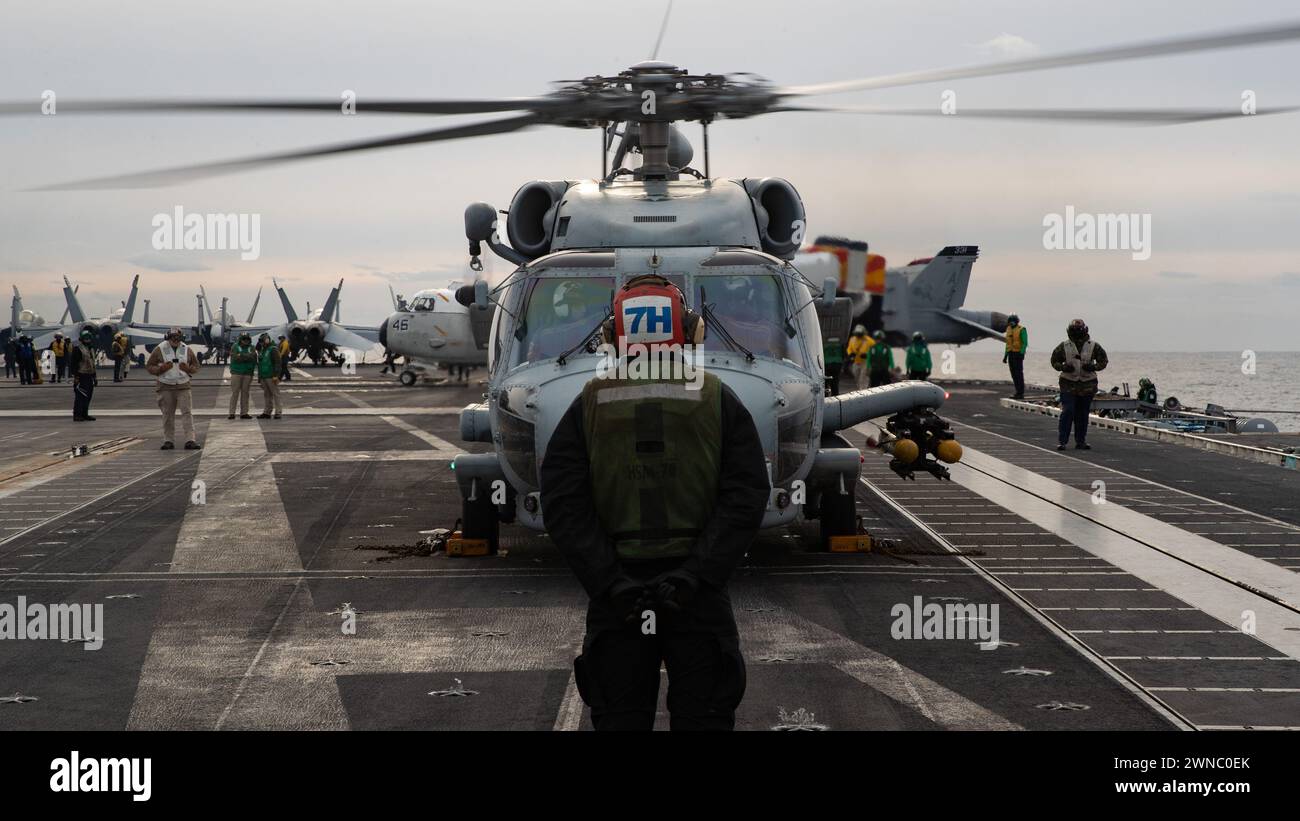Sailors assigned to the "Spartans" of Helicopter Maritime Strike ...