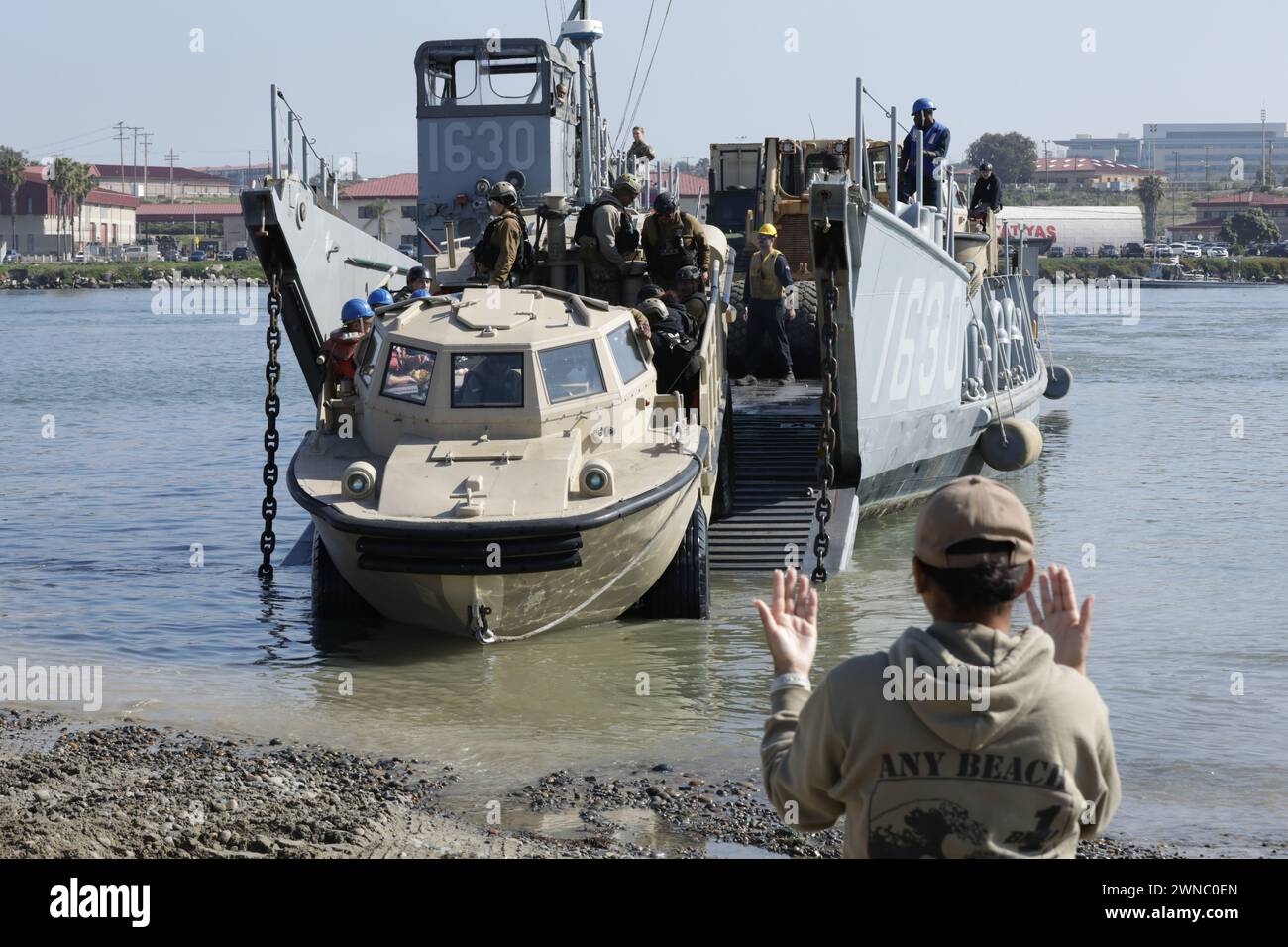 U.S. Sailors, assigned to the Beachmaster Unit One and the Amphibious ...