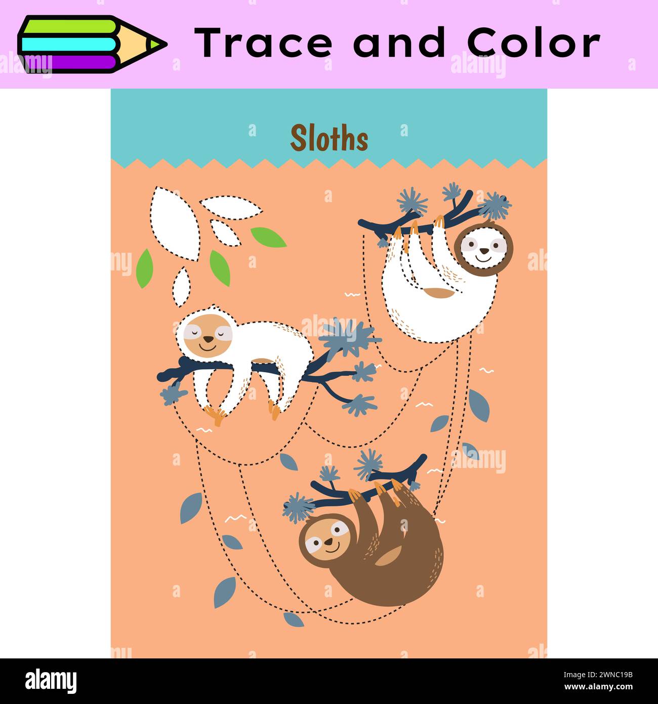 Pen tracing lines activity worksheet for children. Pencil control for ...