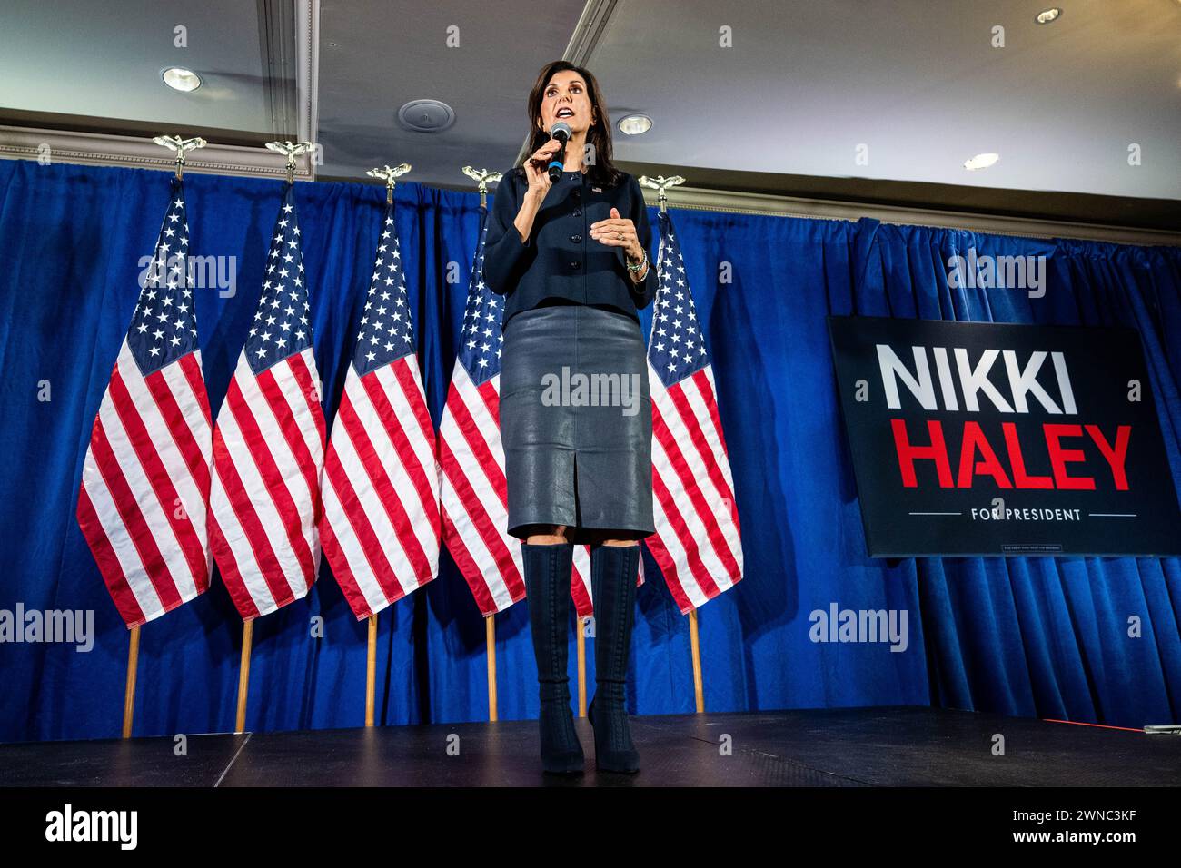Washington, United States. 01st Mar, 2024. Nikki Haley speaking at a ...