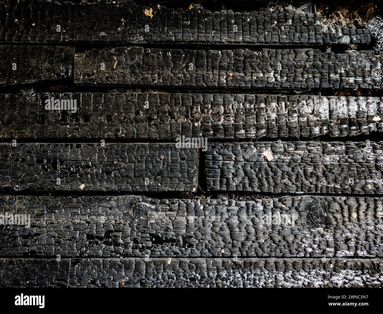 Charred wooden plank wall hi-res stock photography and images - Alamy