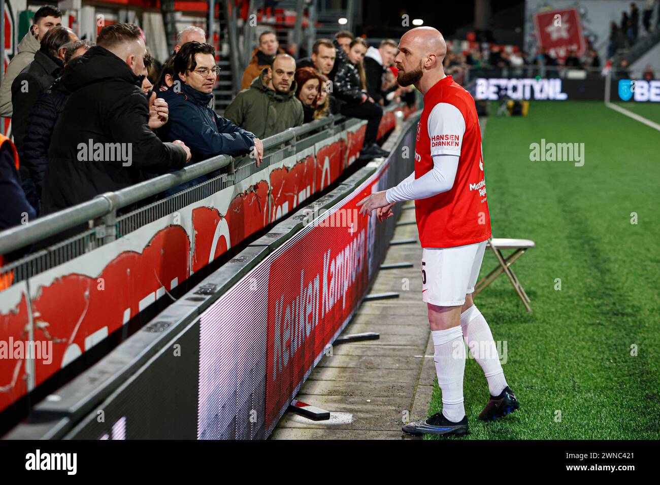 MAASTRICHT, NETHERLANDS - MARCH 1 : Emotion of Bryan Smeets of MVV ...