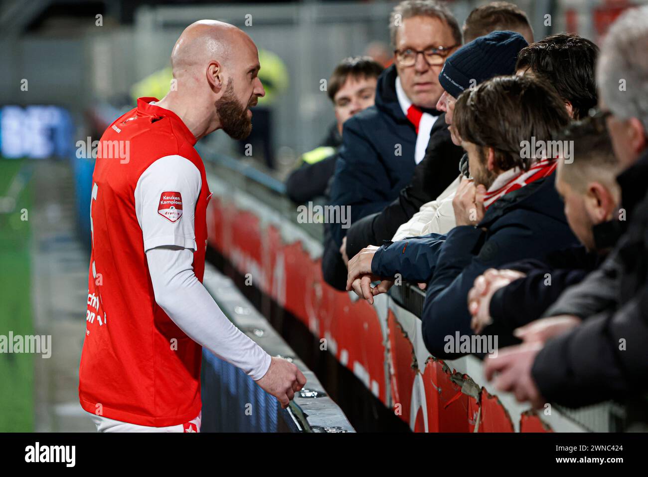 MAASTRICHT, NETHERLANDS - MARCH 1 : Emotion of Bryan Smeets of MVV ...