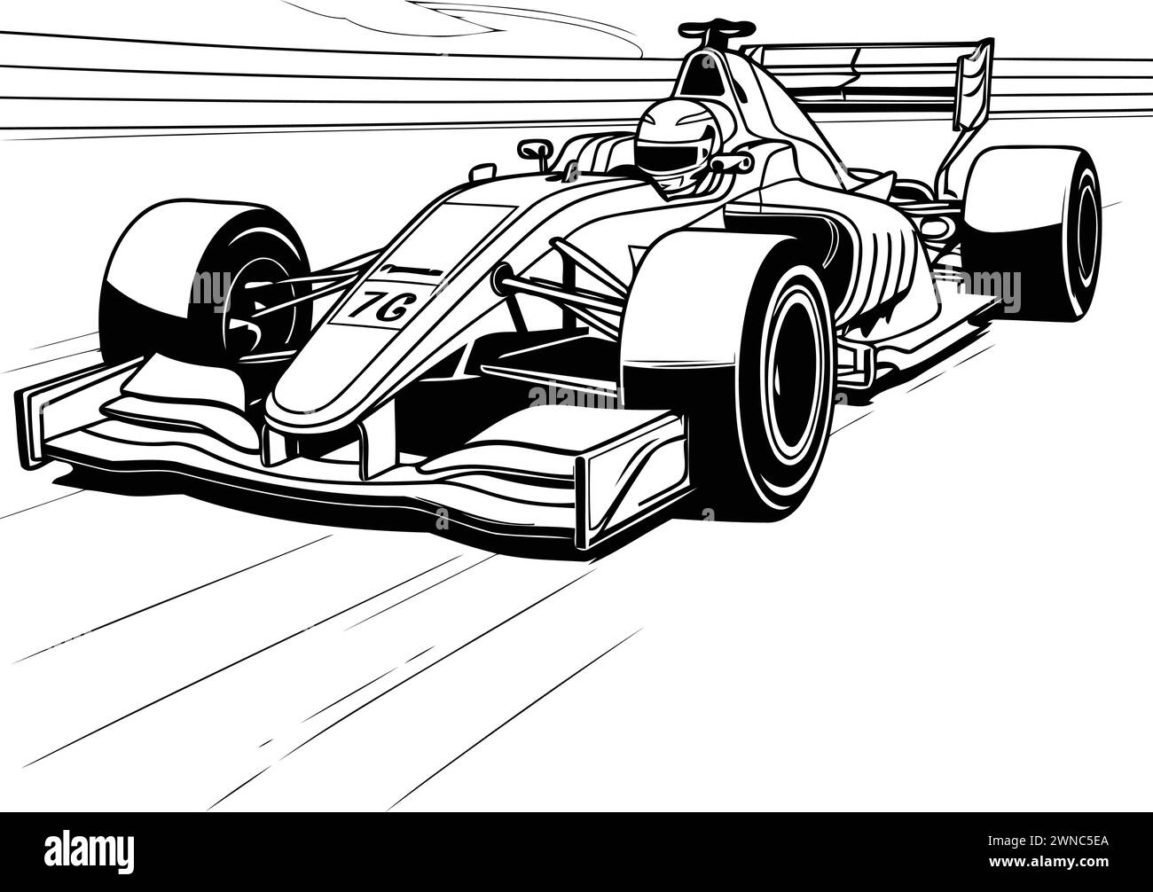 Formula one car racing drawing Stock Vector Images - Alamy