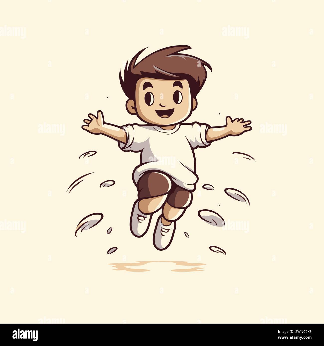 Little boy jumping Stock Vector Images - Alamy