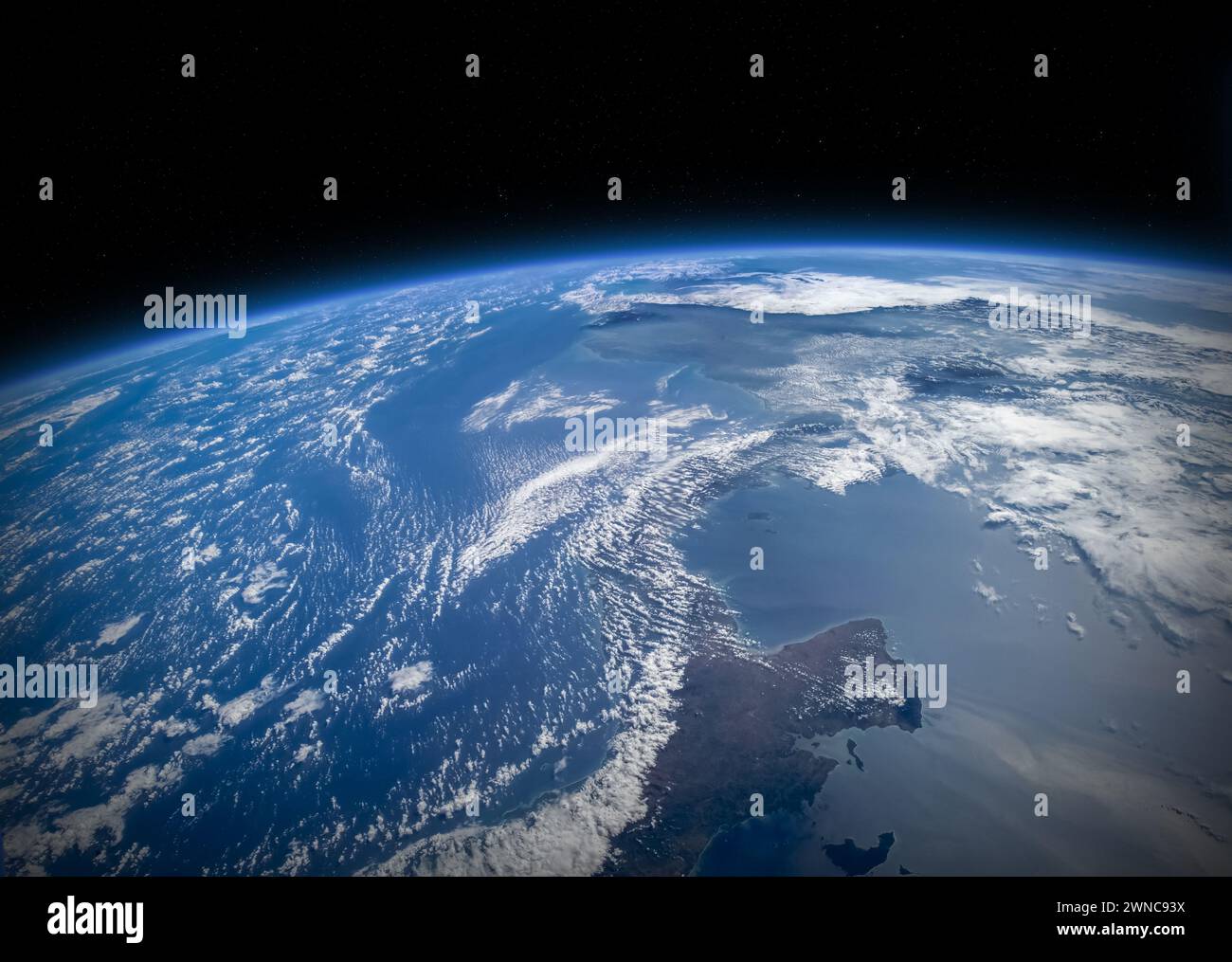 Earth from space. A Central American. The narrow strip of land connects continents and divides ...