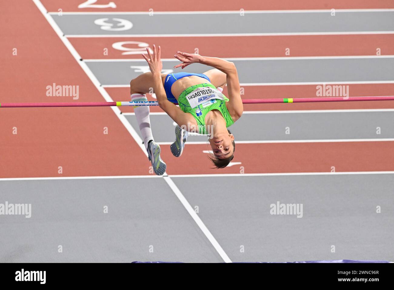 Glasgow Scotland :1–3-2024: Lia APOSTOLOVSKI of SLO in high jump action ...