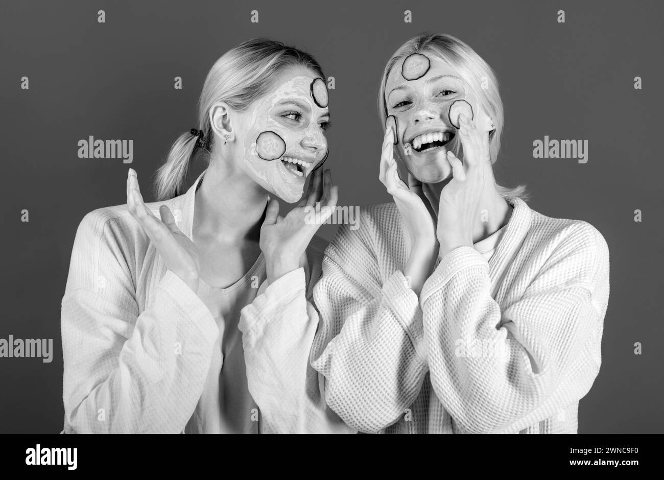 Portrait Of two Beautiful Young Female Models With Natural Facial ...