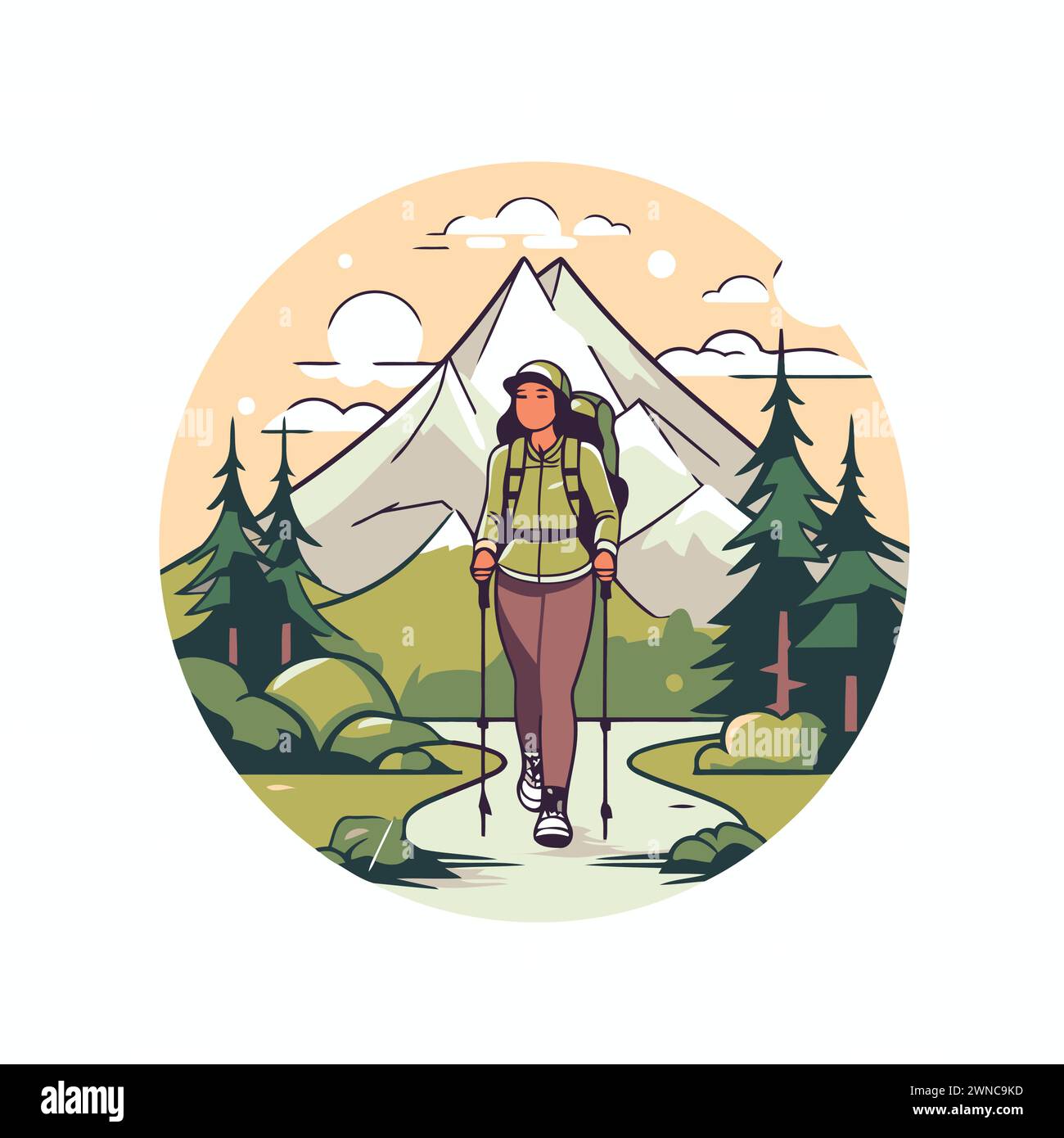 Trekking poles Stock Vector Images - Alamy