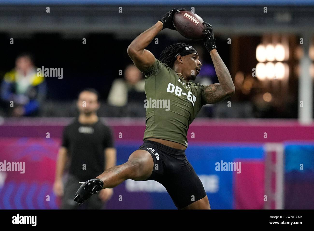 Ohio State defensive back Josh Proctor runs a drill at the NFL football ...