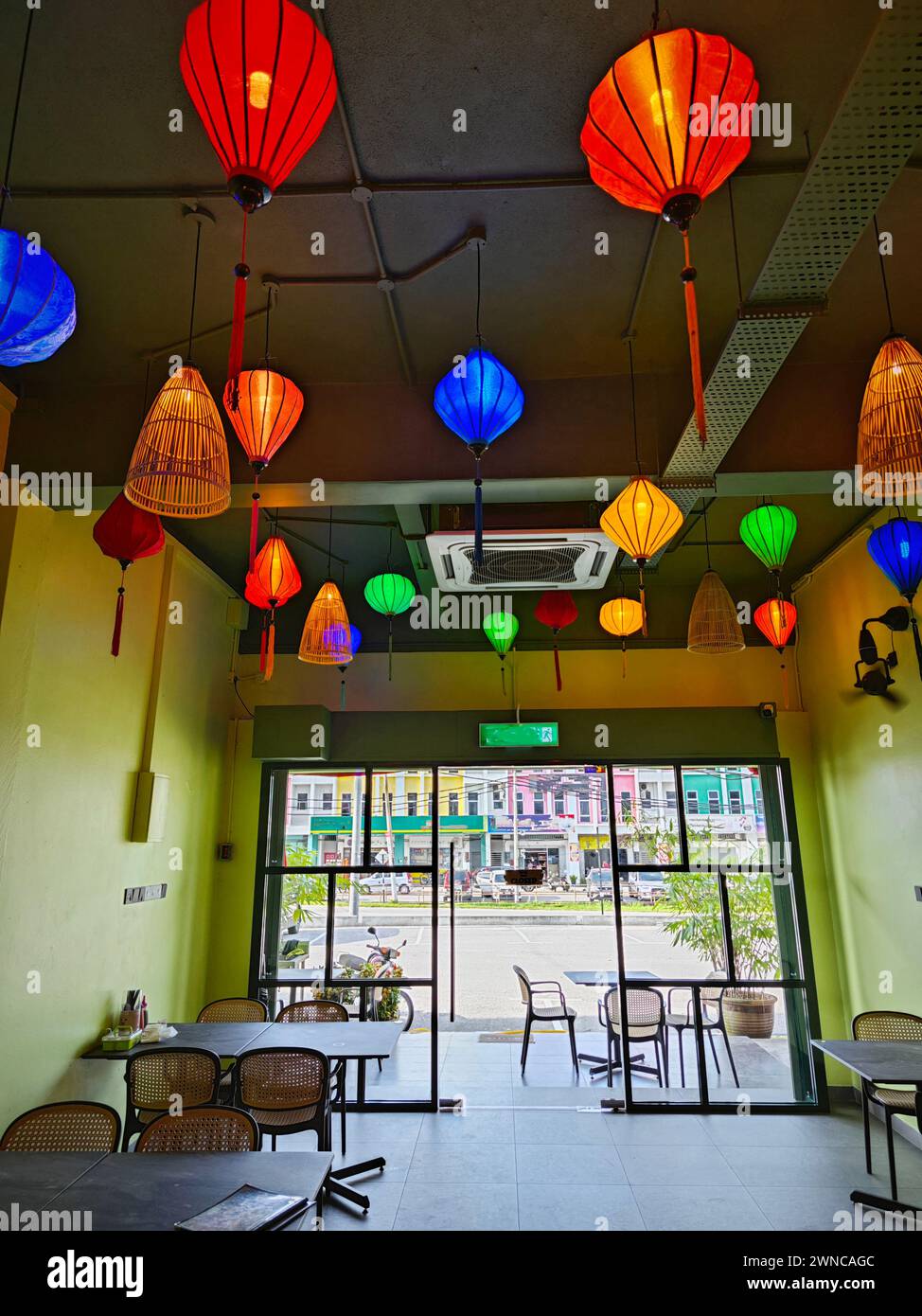 colorful designed electric ceiling light bulb Stock Photo - Alamy