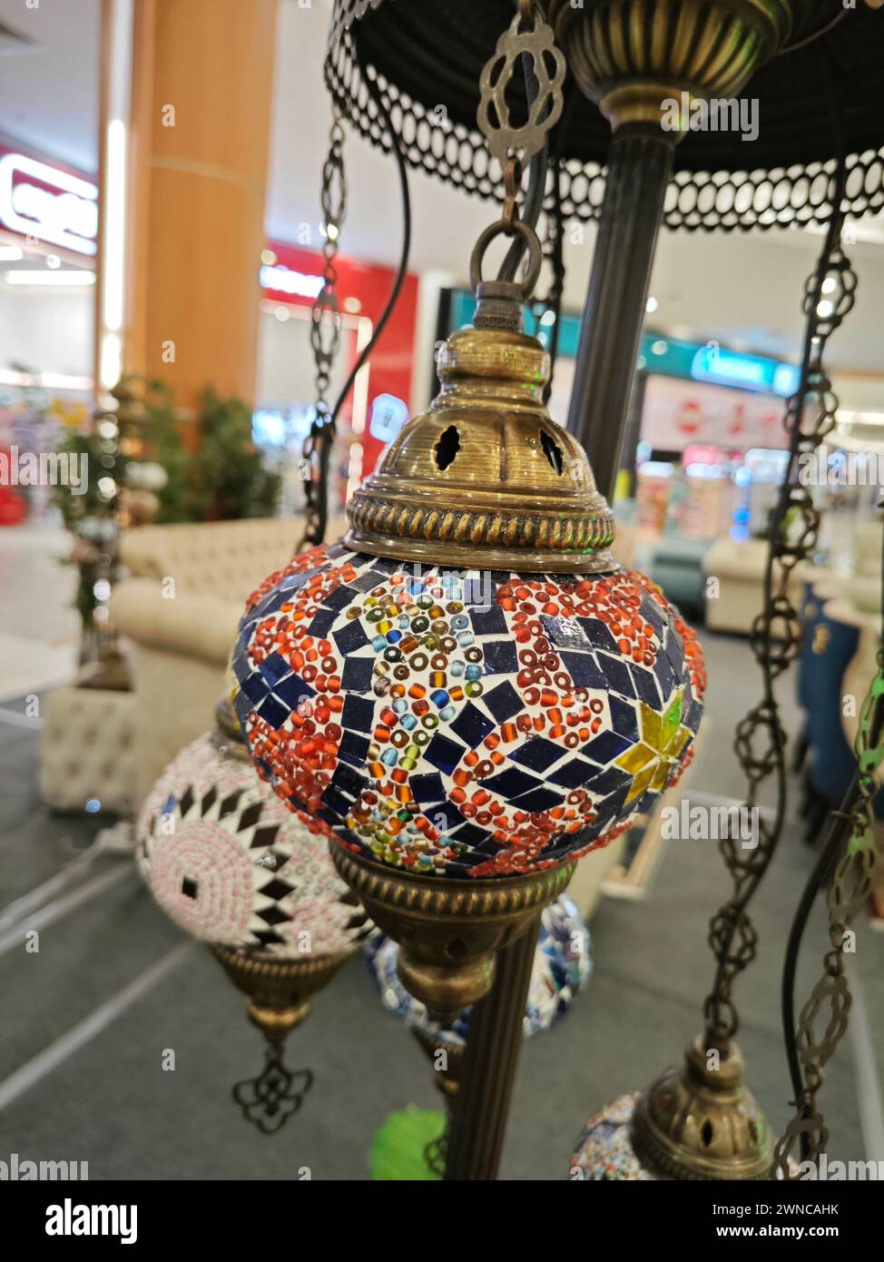 colorful designed electric light bulb stand Stock Photo - Alamy