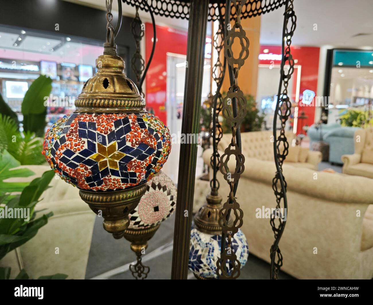 colorful designed electric light bulb stand Stock Photo - Alamy