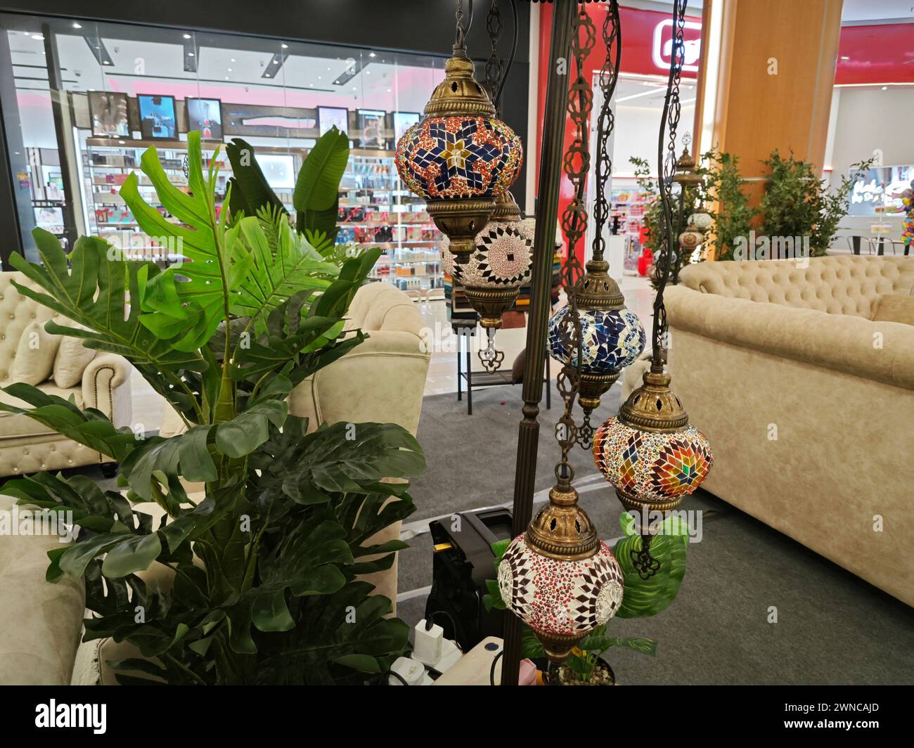 colorful designed electric light bulb stand Stock Photo - Alamy