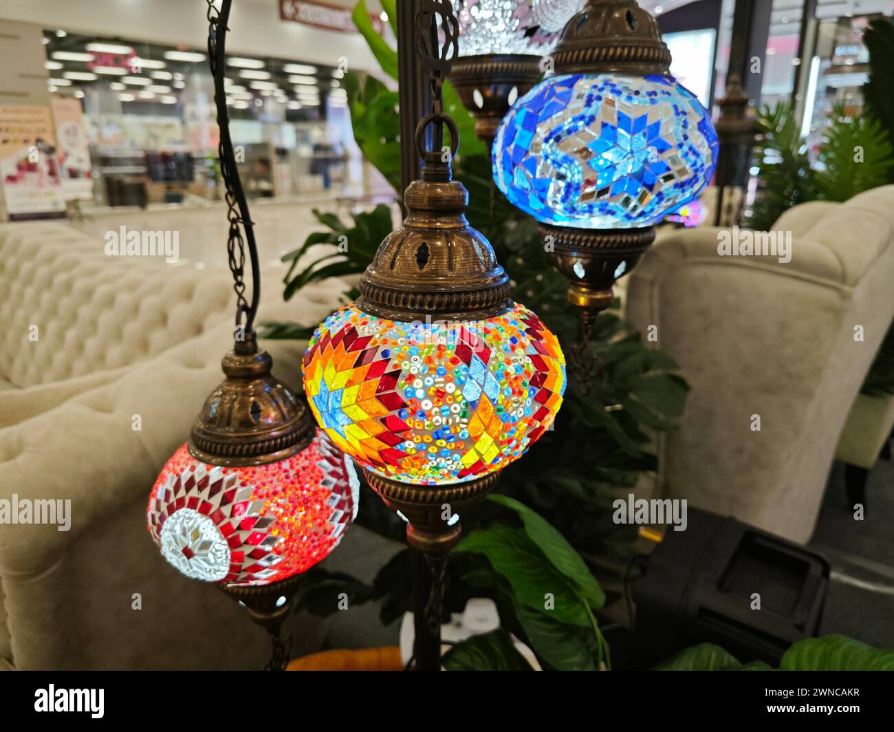 colorful designed electric light bulb stand Stock Photo - Alamy