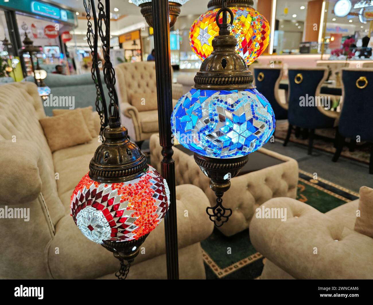 colorful designed electric light bulb stand Stock Photo - Alamy