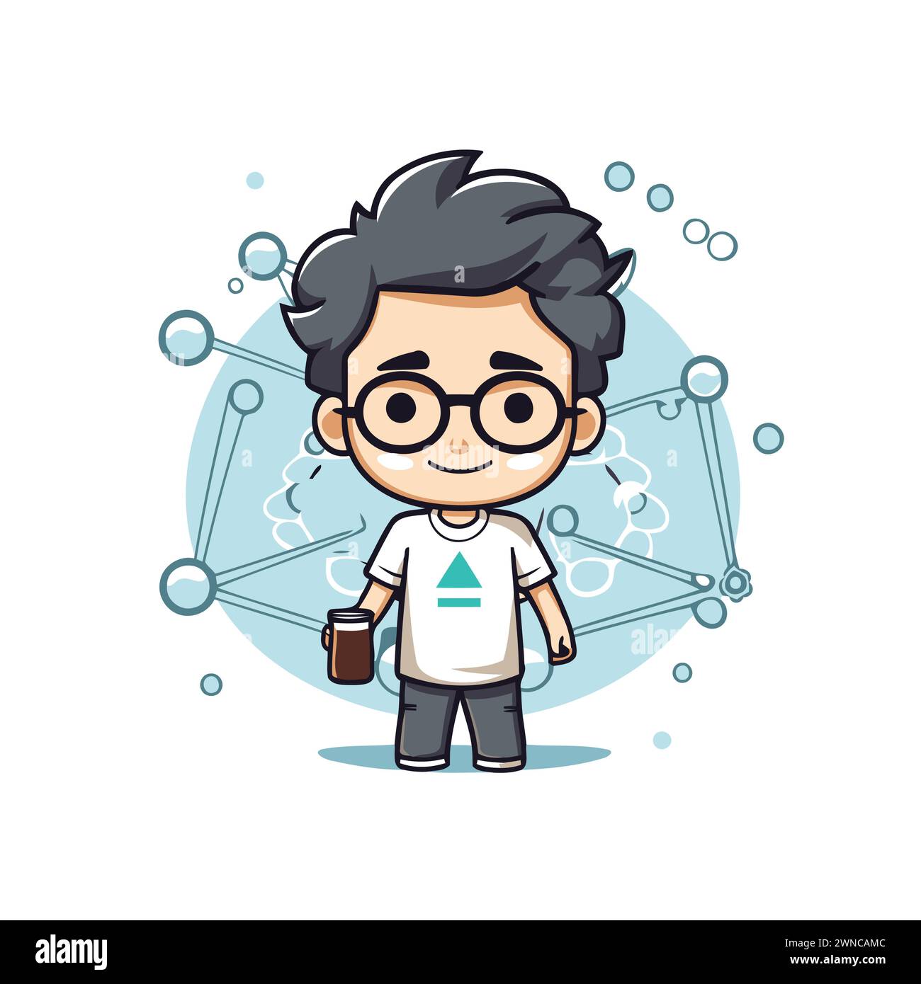 Geek boy Stock Vector Images - Alamy