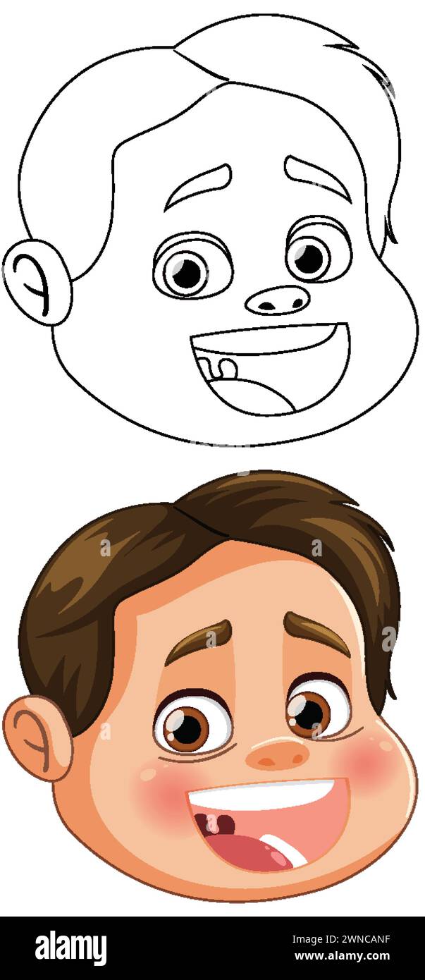 Two cartoon faces showing happy expressions Stock Vector Image & Art ...