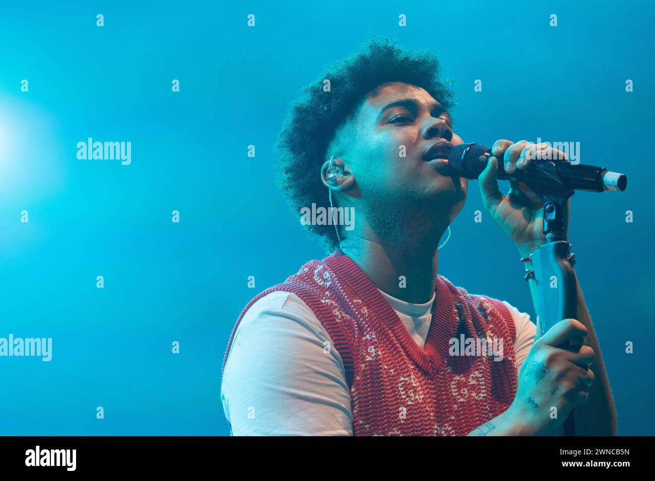 London, UK. March 1st, 2024. British singer Sekou performs at the ...