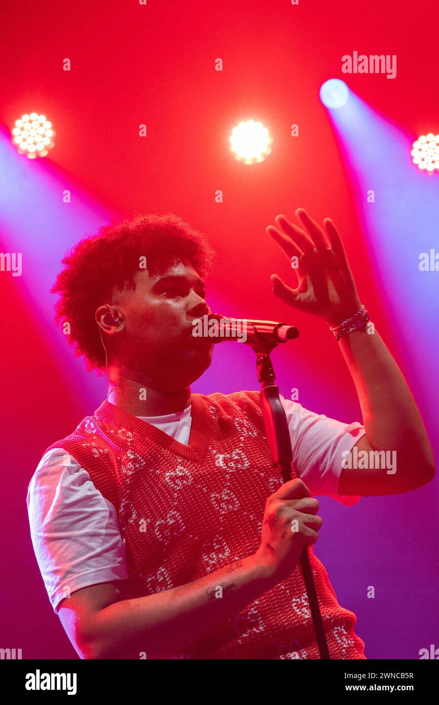 London, UK. March 1st, 2024. British singer Sekou performs at the ...
