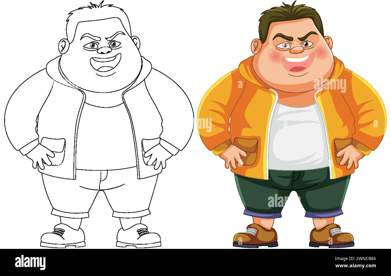 Vector illustration of a character, colored and outlined Stock Vector ...