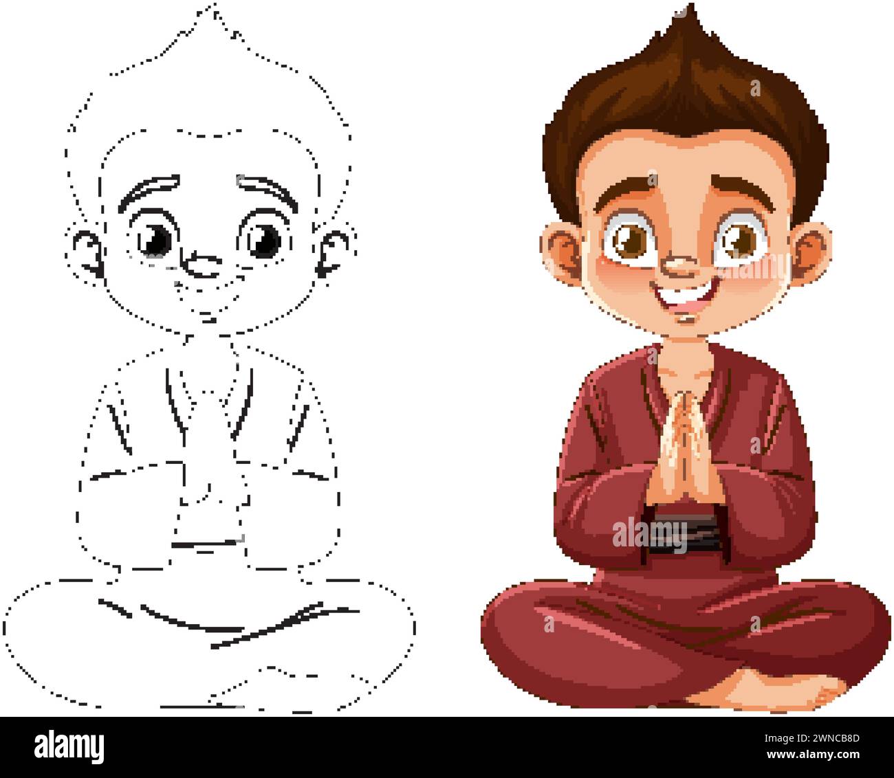 Mindfulness line art Stock Vector Images - Alamy