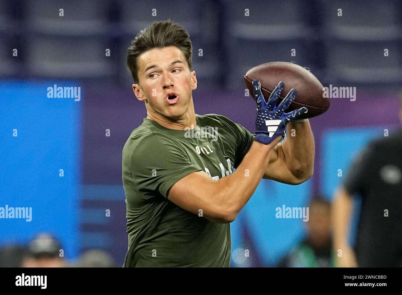 Utah defensive back Cole Bishop runs a drill at the NFL football ...