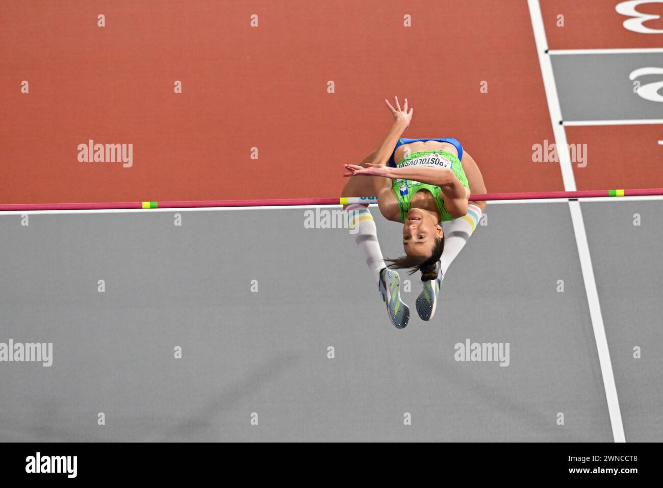 Glasgow, Scotland, UK. 01st Mar, 2024. Lia APOSTOLOVSKI (SLO) clears ...