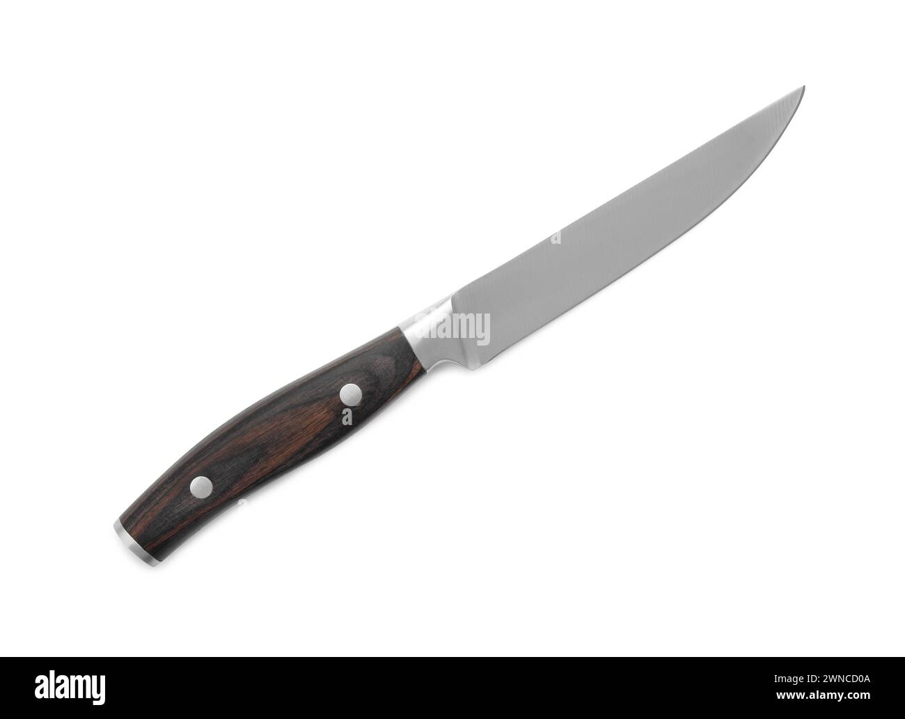 One sharp knife isolated on white, top view Stock Photo - Alamy