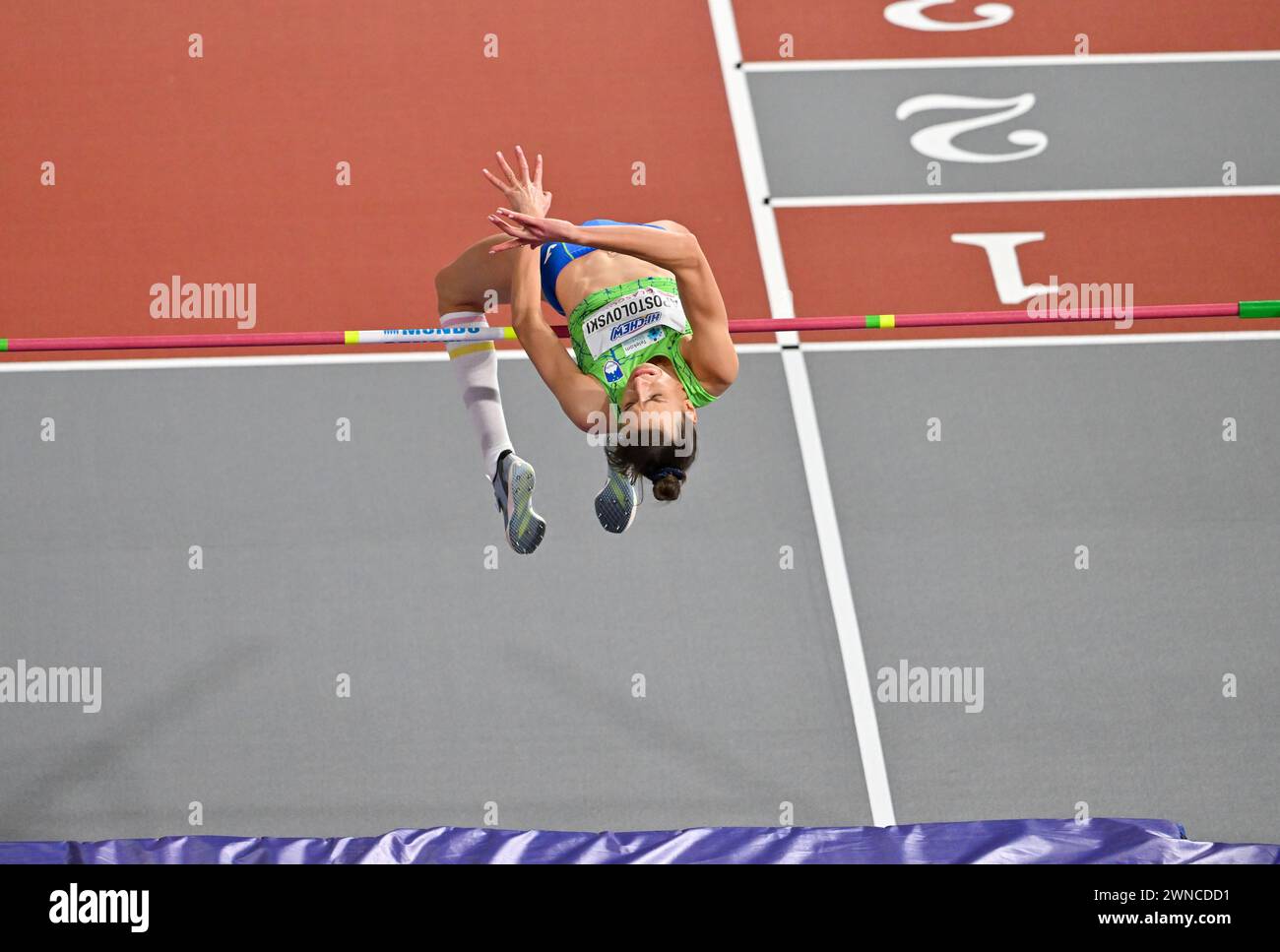 Glasgow, Scotland, UK. 01st Mar, 2024. Lia APOSTOLOVSKI (SLO) finishes 3rd in the Womens High ...