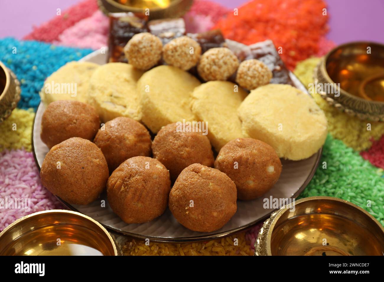Closeup indian sweets on table hi-res stock photography and images - Alamy